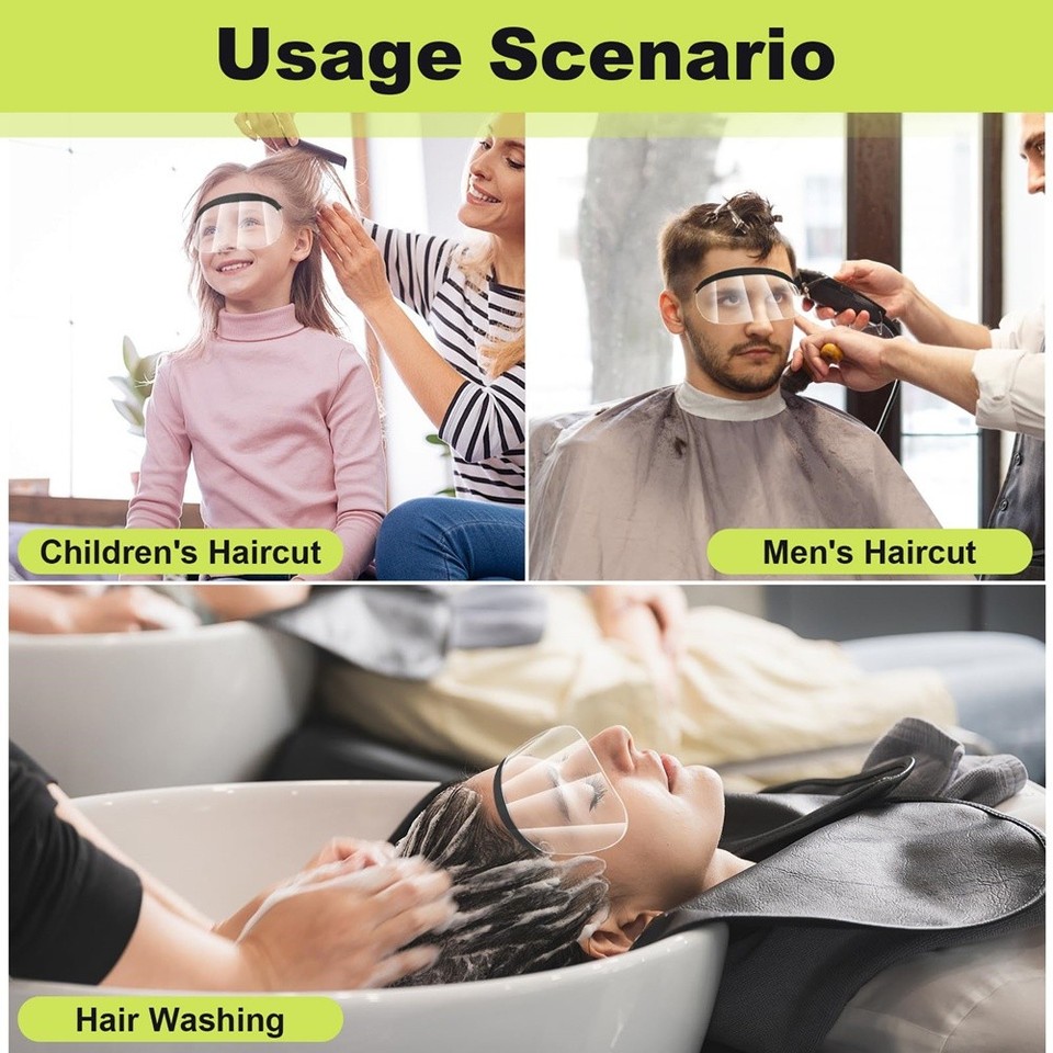 50Pcs Clear Face Visors Eye Shield Plastic Shower Face Protector9996 ...