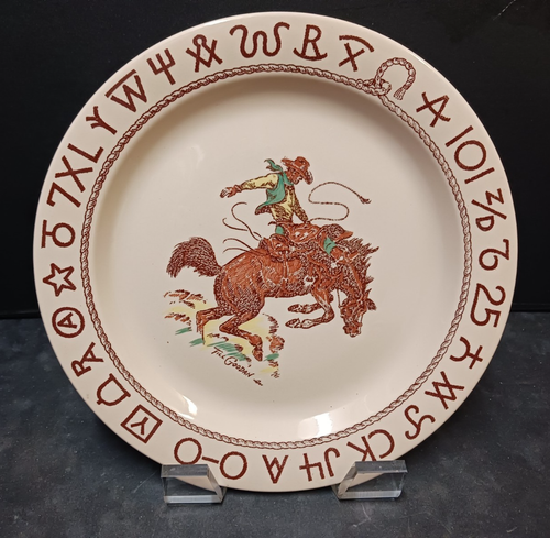 Wallace China Westward Ho Rodeo Pattern Till Gooden 10 1/2 Dinner Plate ...