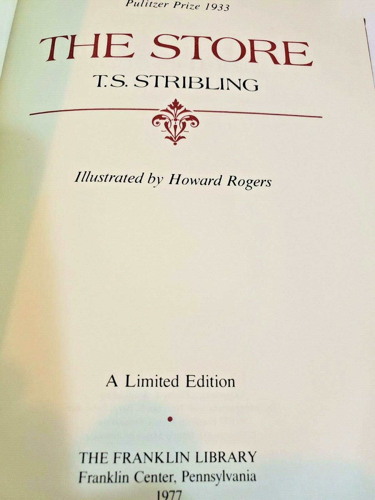The Store by T S Stribling Limited Edition Franklin Library 1977 | eBay
