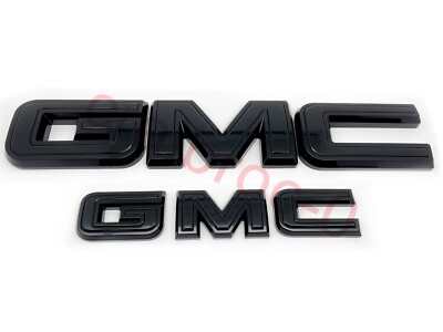 2021-2024 GMC Yukon Yukon XL Front & Rear Gloss Black overlay Emblem ...