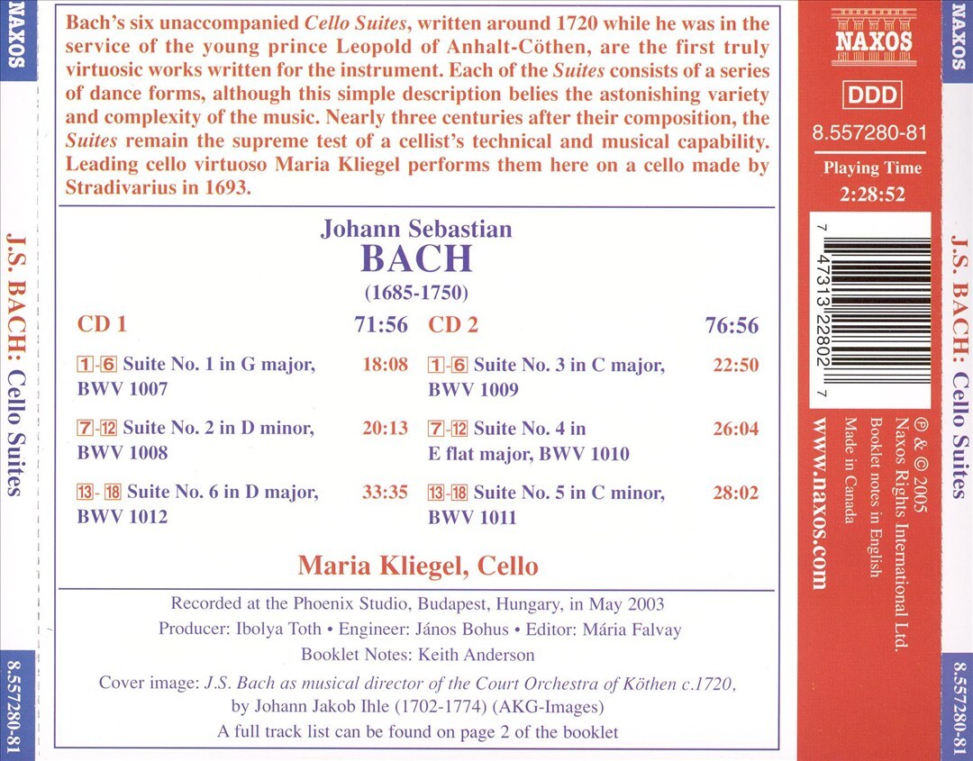 J.S. BACH: COMPLETE CELLO SUITES NEW CD 747313228027| eBay