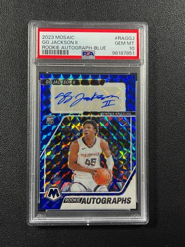 G.G. GG JACKSON PSA 10 2023 PANINI MOSAIC ROOKIE AUTO RC BLUE PRIZM GEM ...