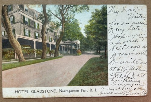 Hotel Gladstone Narragansett Pier Vintage. Rhode Island Postcard. Early ...