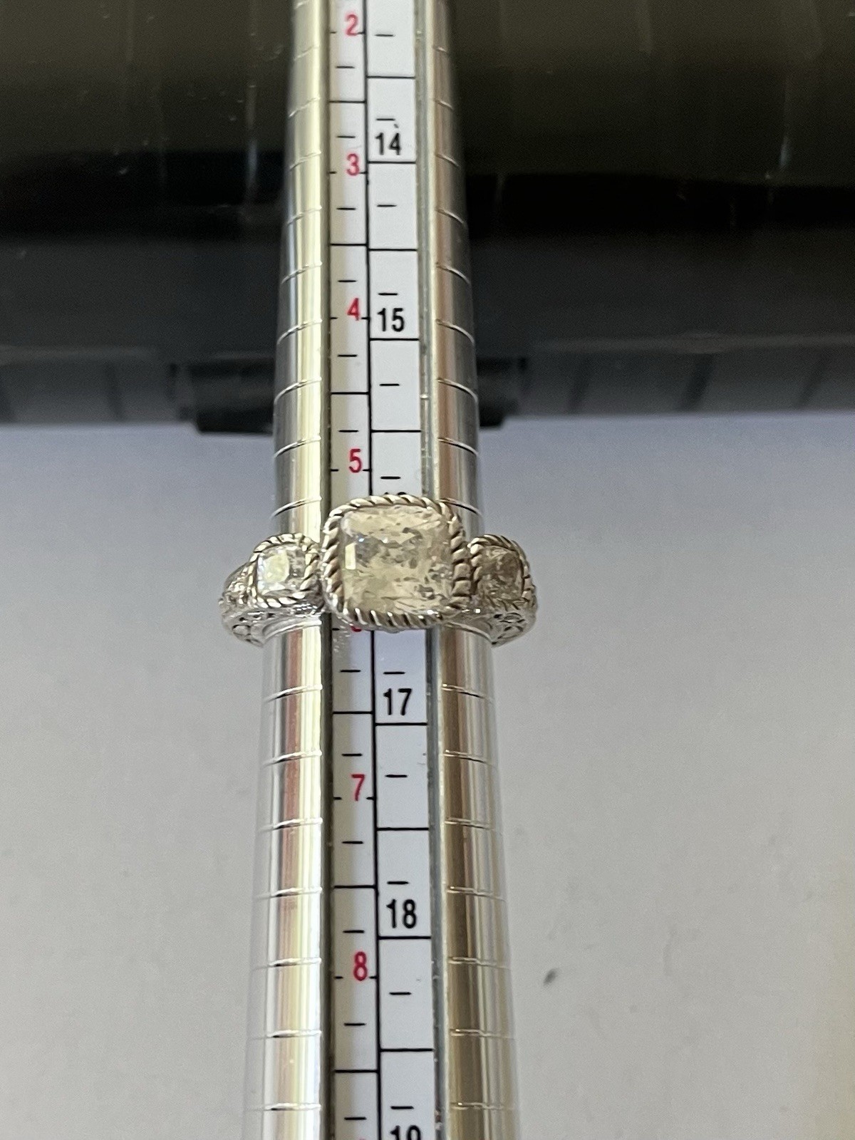 Judith Ripka 3 Stone Sterling Silver Diamonique CZ Ring Retired From ...