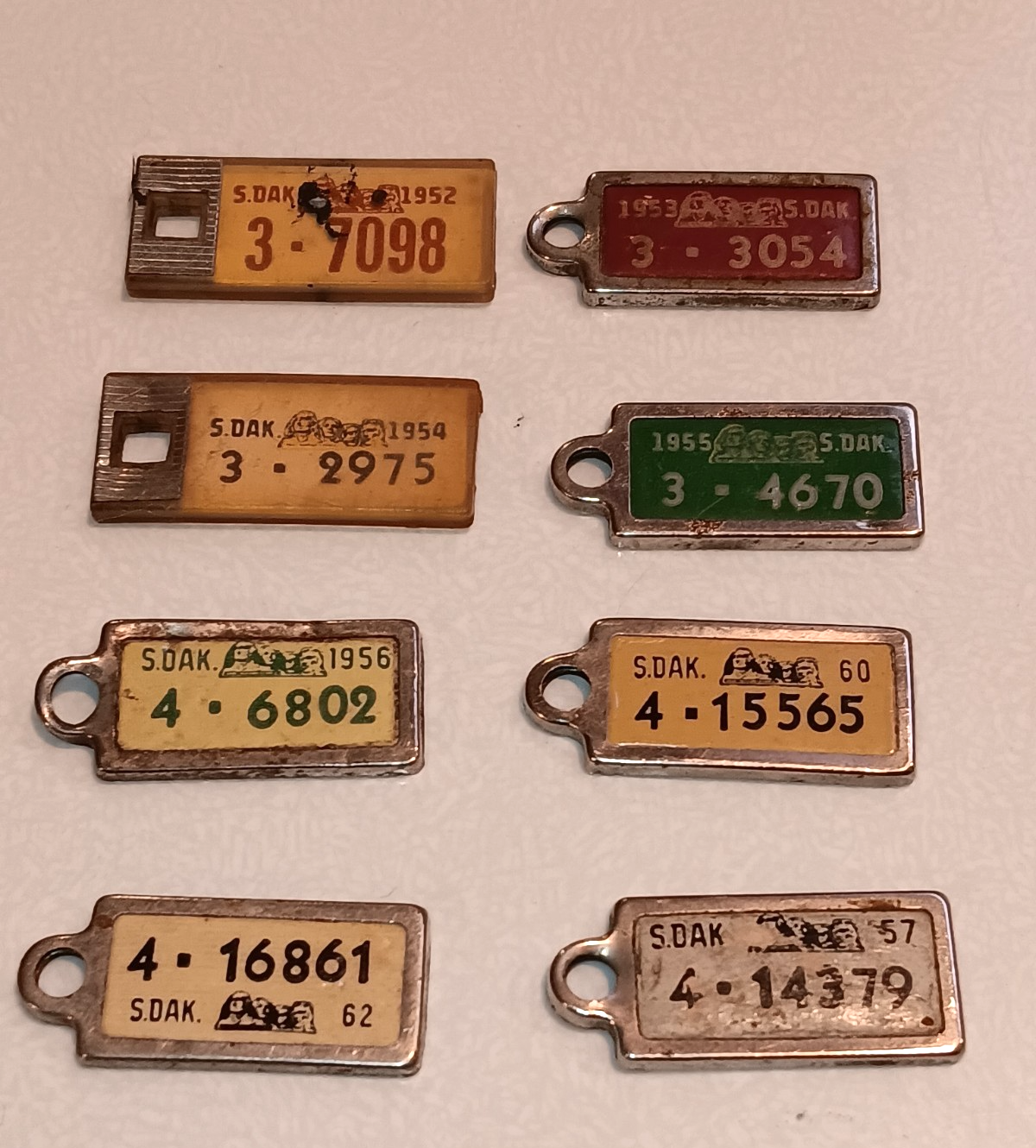 Vintage Mini South Dakota License Plate Key Chain Tag 1952-1962 Lot of ...