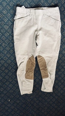 TAILORED SPORTSMAN Side Zip Horse RIDING Breeches Youth sz 14 *VGC* TAN ...