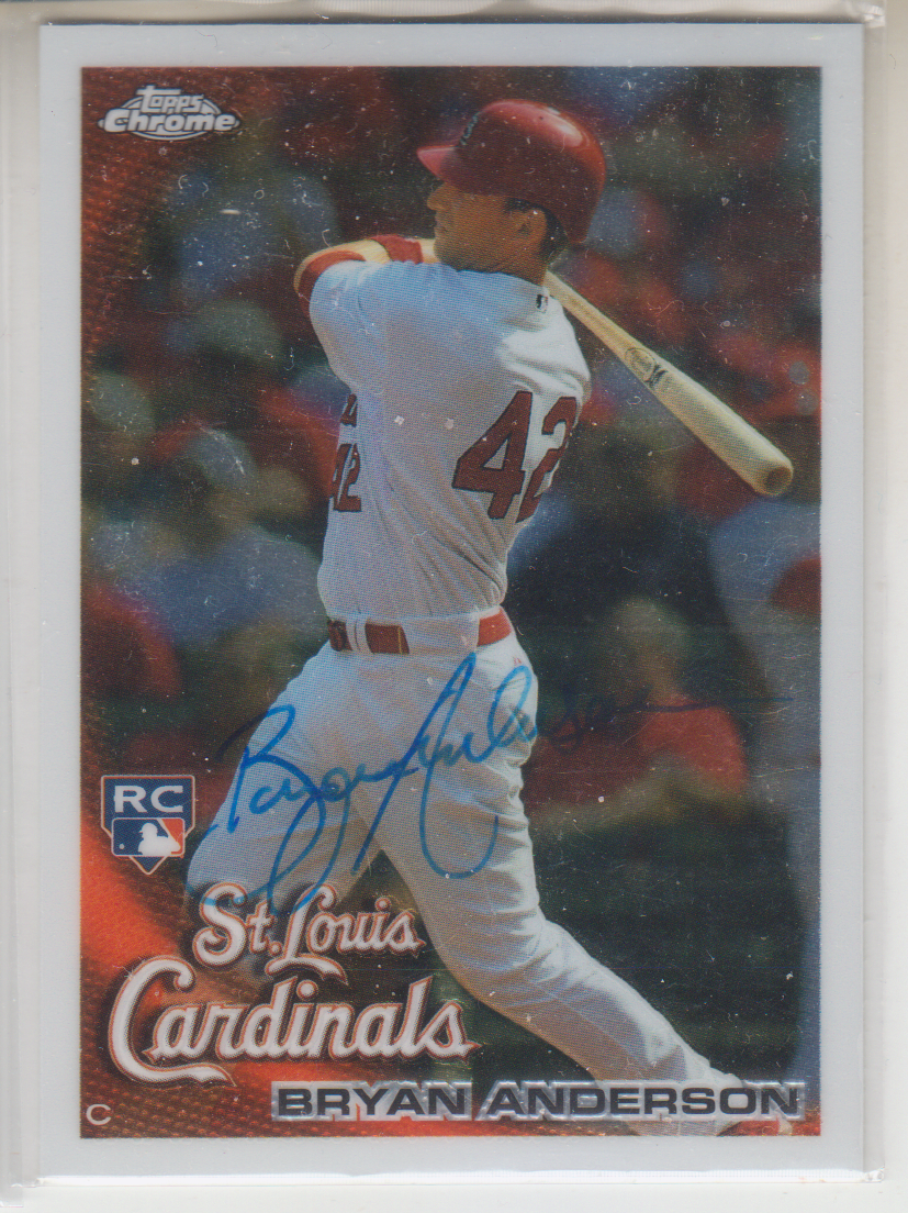 Autographed 2010 Topps Chrome Bryan Anderson - Cardinals | eBay