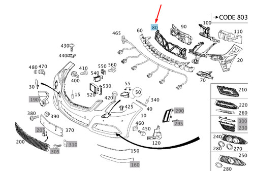 NEW MERCEDES-BENZ E W212 FRONT BUMPER CENTER BASIC CARRIER A2128852765 ...