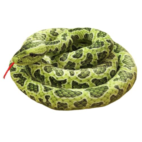 YUZHINUO Simulated Python Snake Plush Toy Giant Piebald 110 inch, Green ...
