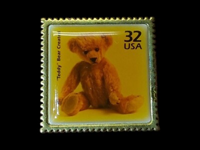 32 CENT STAMP TEDDY BEAR PIN | eBay