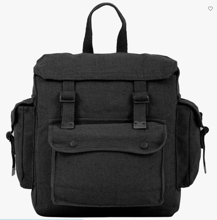 Large Canvas Webbing Backpack Satchel Rucksack Pocketed Haversack ...
