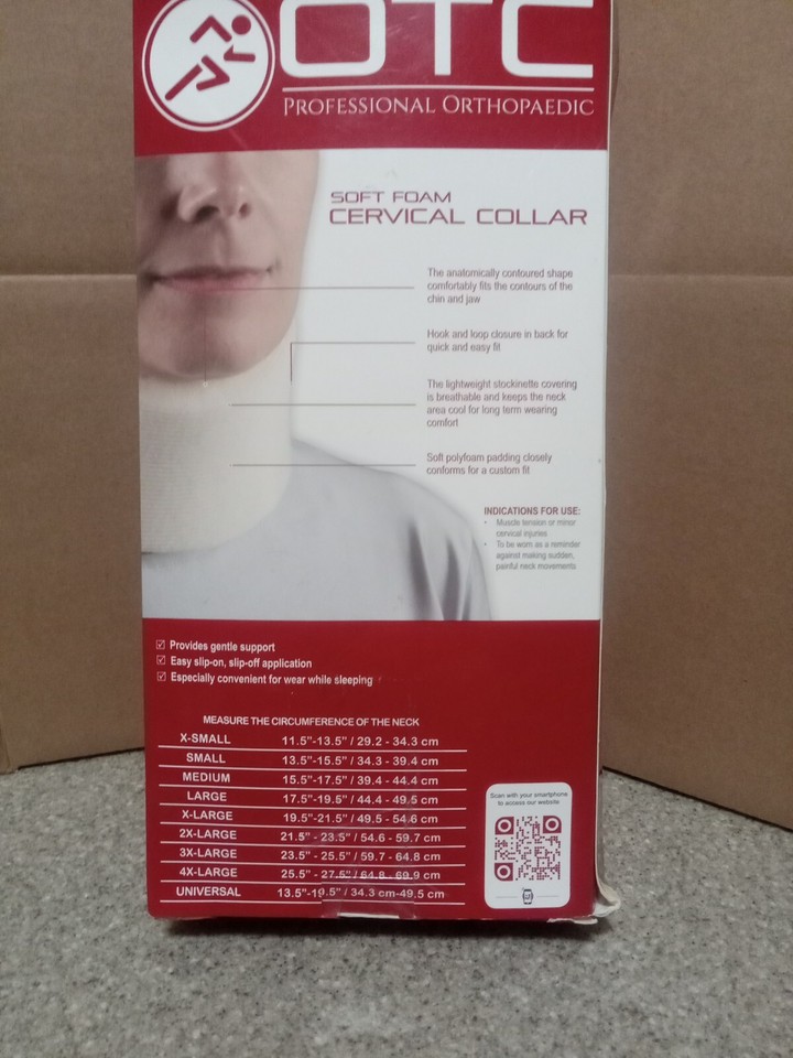 OTC Professional Orthopaedic Cervical Collar Soft Foam, Medium Support ...