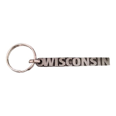 Wisconsin Keychain Pewter Metal State Souvenir Collectible Silver ...