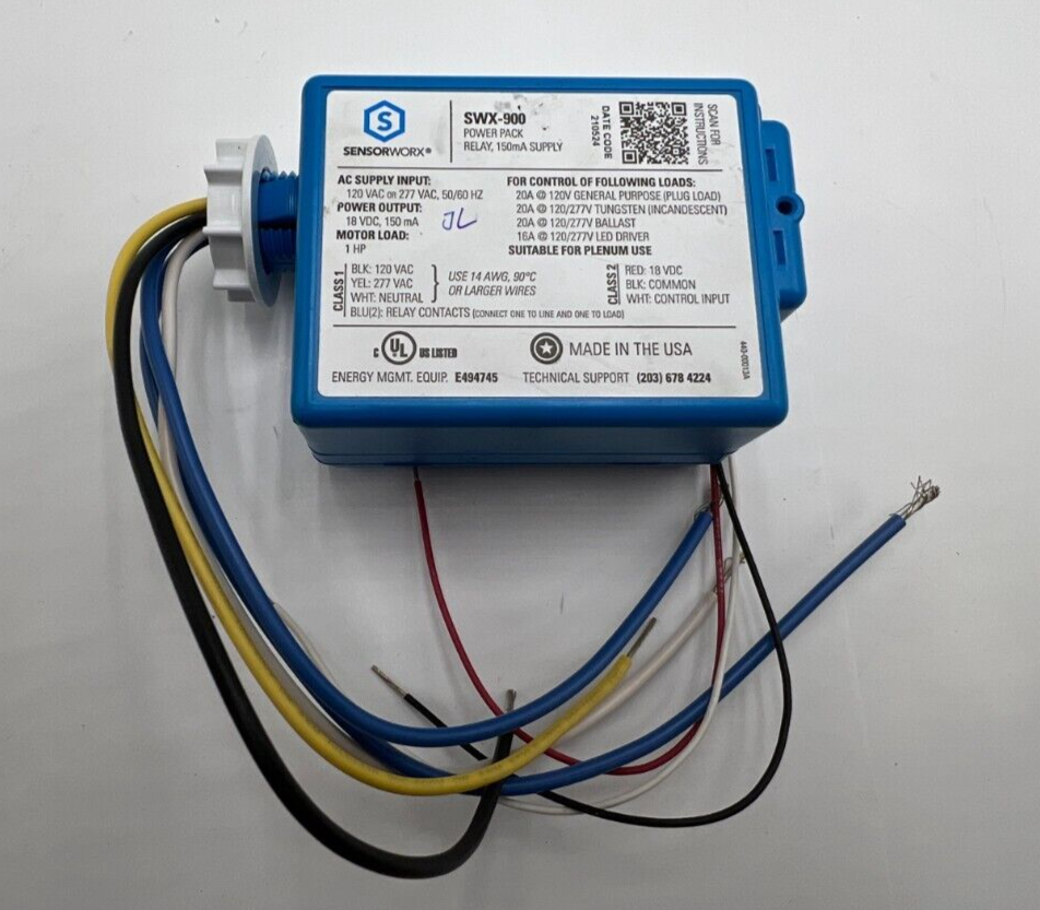 SENSOR WORX SWX-900-AX Power Pack Relay 150 Ma Supply 120 / 277 VAC 50 ...