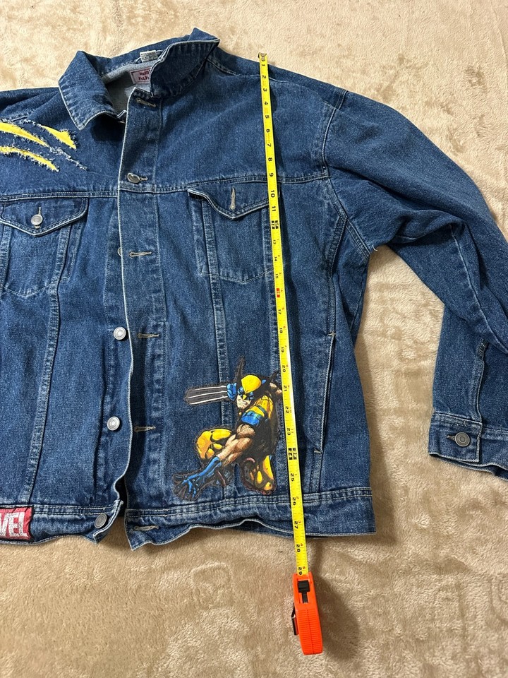 Custom Wolverine Denim Jacket Size XXL, X-Men, Marvel by Velvet ...