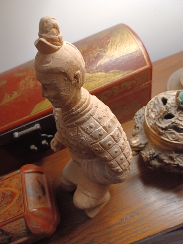 11-1/2" tall FINE CHINESE WARRIOR STATUE, TERRACOTTA, HANDSOME - ASIAN ...