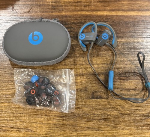 Beats by Dr. Dre Powerbeats 2 Rare Grey Blue Color Tested Working | eBay