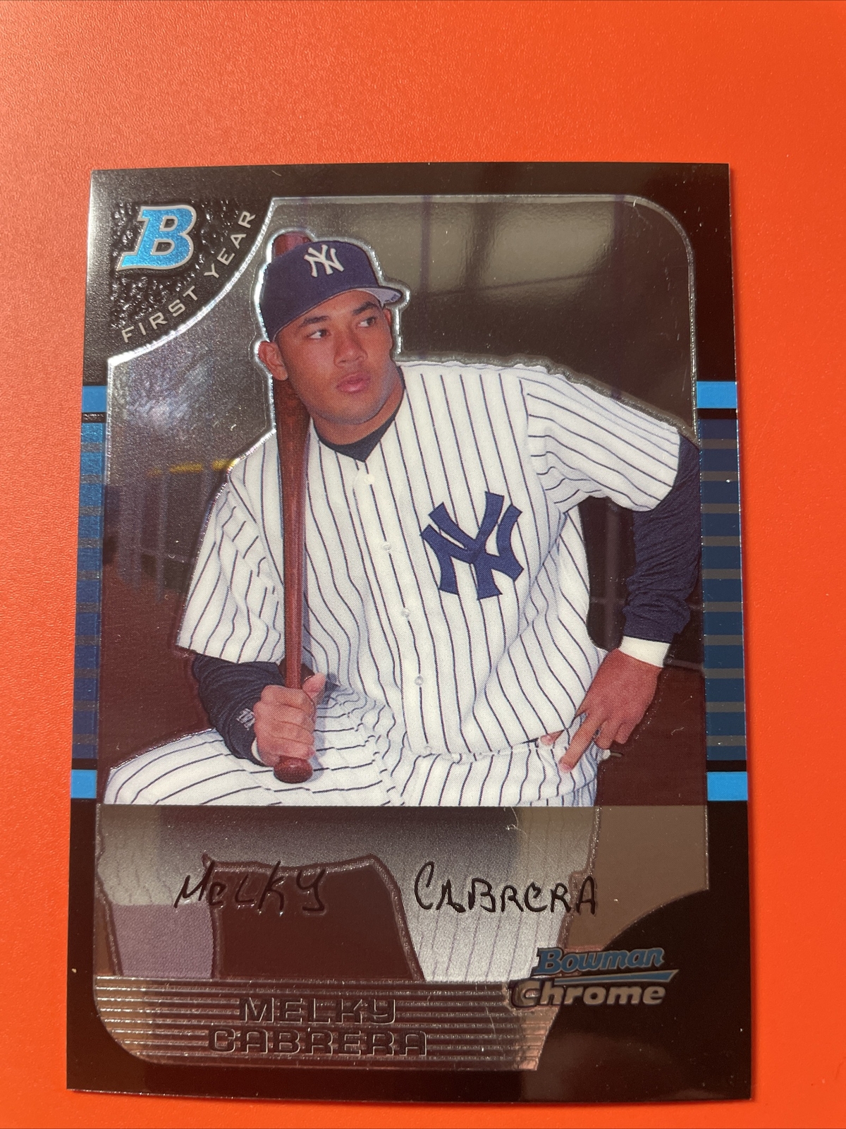2005 Bowman chrome first year Melky Cabrera rookie card MLB baseball ...