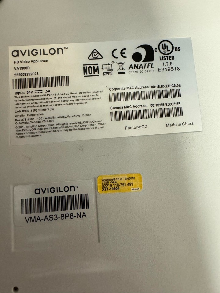 Avigilon HD Video Appliance VA1908D 8 Port w/ Power Adapter | eBay