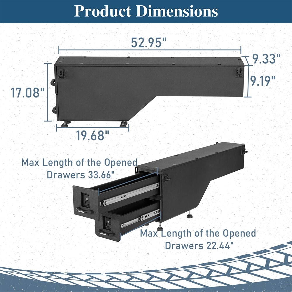 Truck Bed Side Box Wheel Well Storage Drawer System for 2015-22 ...