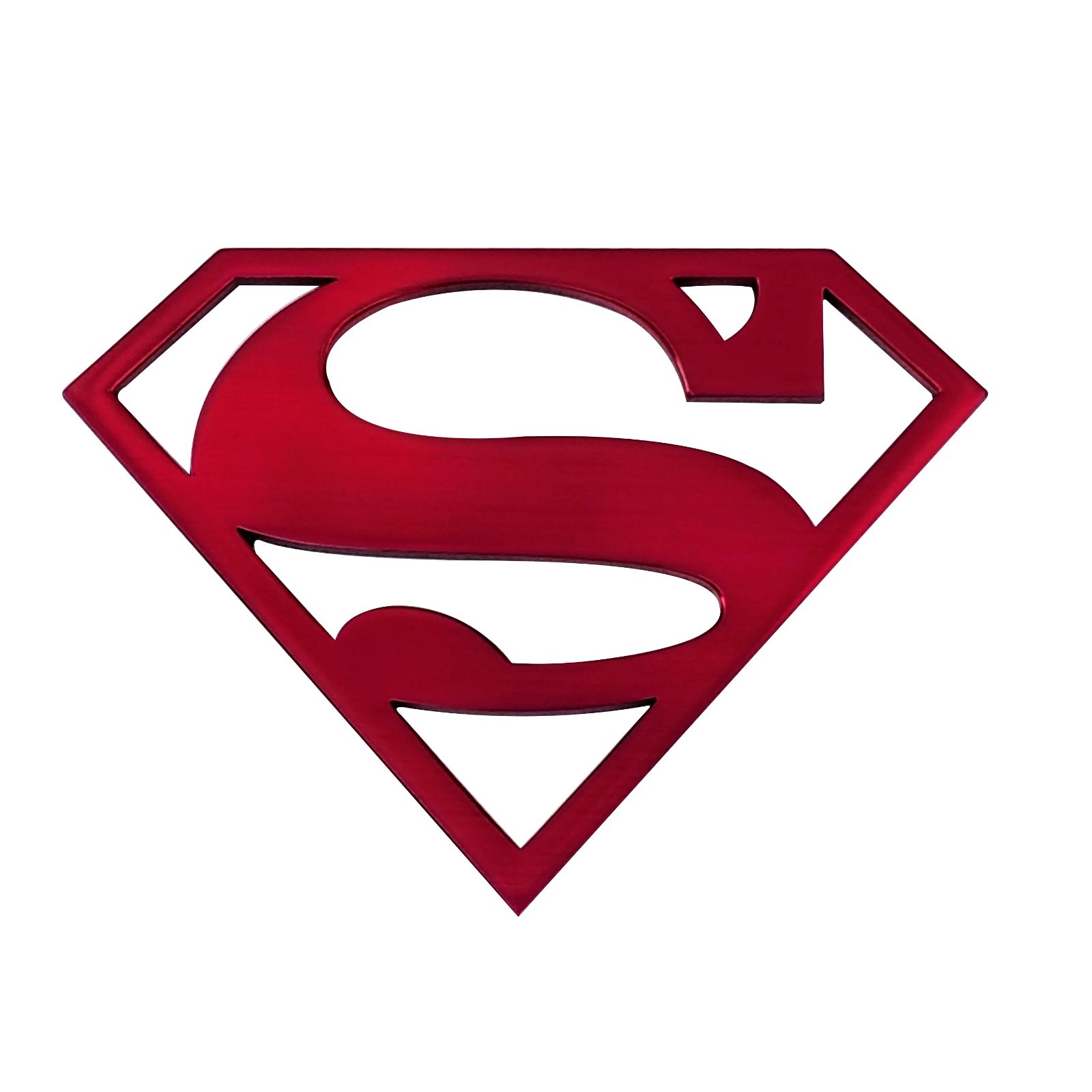 Grille Badge Emblem Billet Superman Logo Candy Red Powder Coat Finish ...