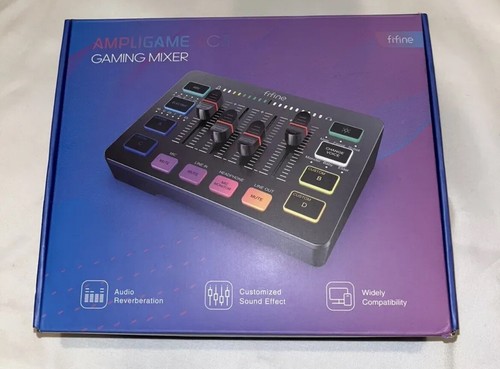 Fifine Model AmpliGame SC3 Compact Streaming RGB PC Gaming Audio Mixer ...