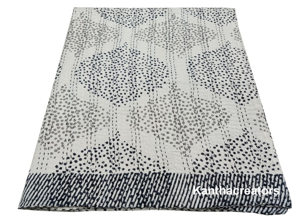 Indian Cotton Kantha Quilt Handmade Winter Rajai King Size Reversible ...