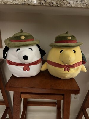 Squishmallow 8 inch Peanuts PAIR Snoopy Woodstock Plush in Beagle Scout ...