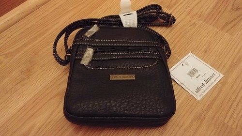 Leather New With Tags ALFRED DUNNER Crossbody Handbag Purse Black ...