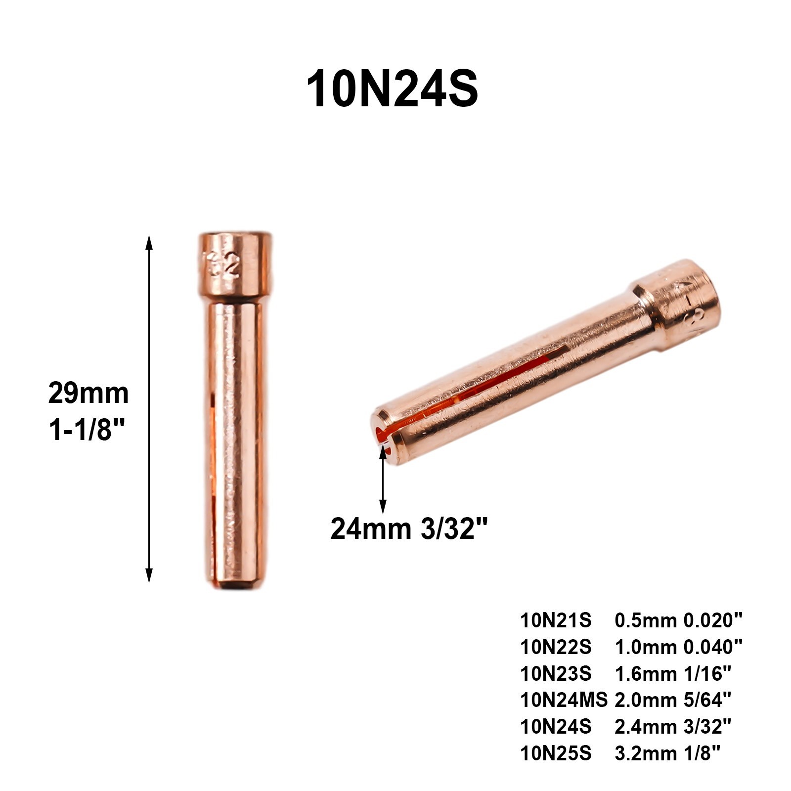 Durable TIG Stubby Gas Lens 10pcs/set 17GL332 10N24S 3/32 & TIG Collet ...