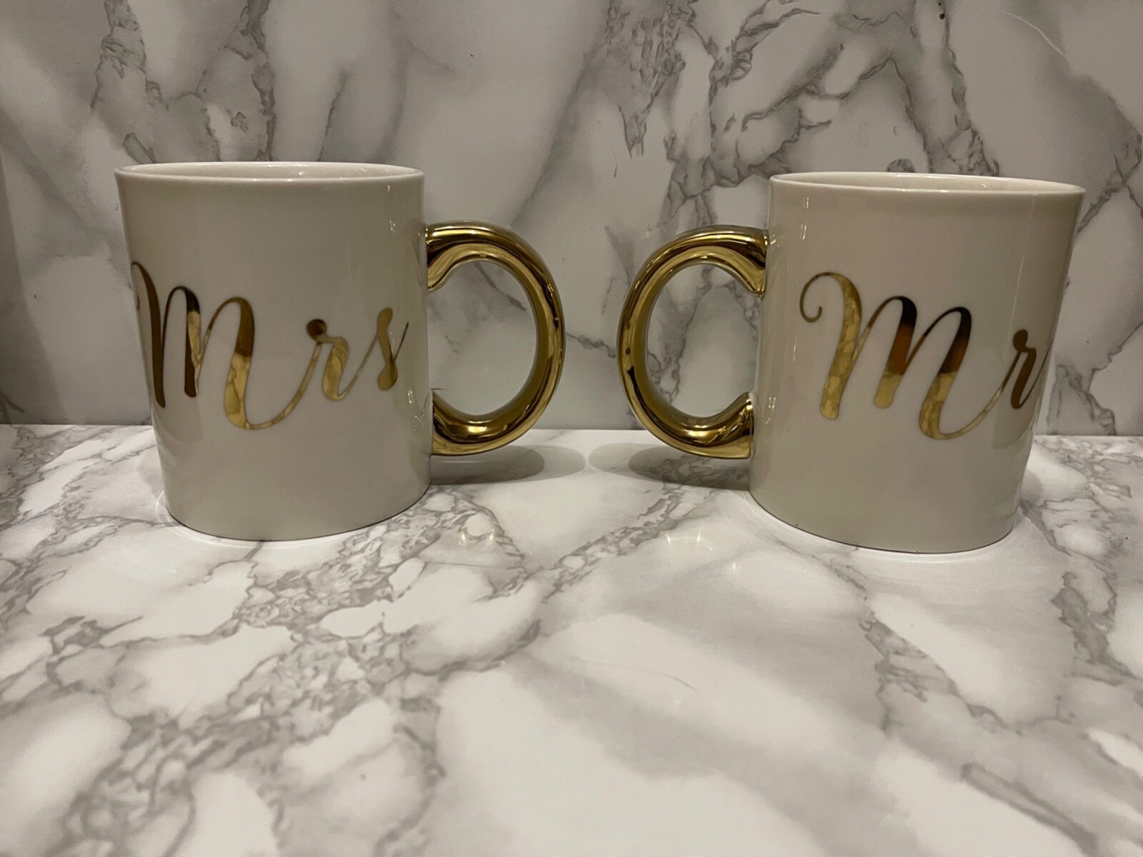 Sass & Belle Mr & Mrs White & Gold Tone Mugs | eBay UK