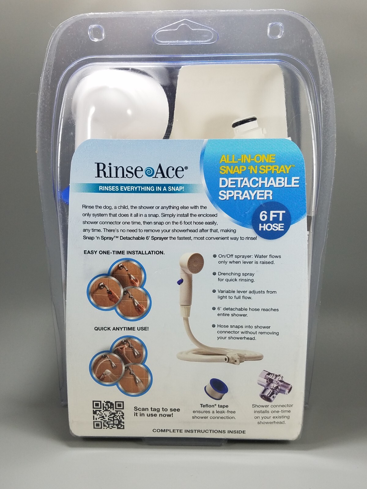 Rinse Ace Power Sprayer 2-spray Handheld Showerhead Plus 8 Ft. Hose for ...
