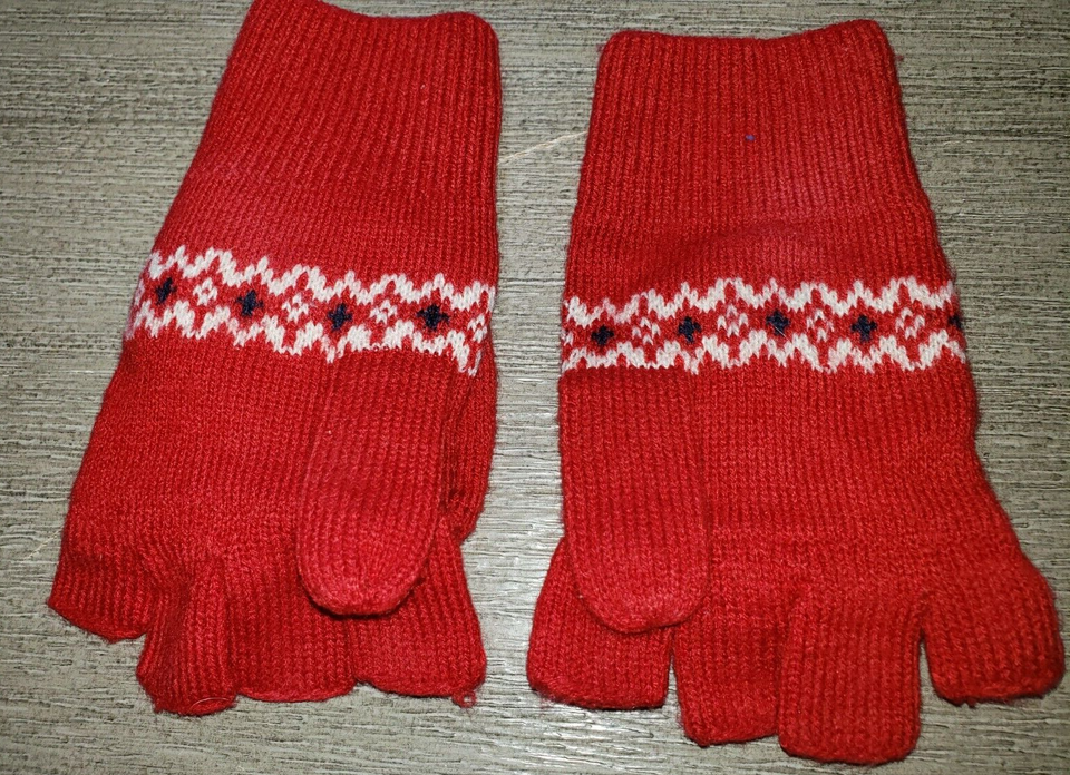 GAP KIDS size medium FOLD BACK GLOVES red deer on top mittens NICE! | eBay