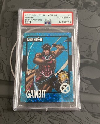 KITH x MARVEL x PSA X IMPEL RARE/LIMITED GAMBIT BLUE REFACTOR CARD 1 OF ...