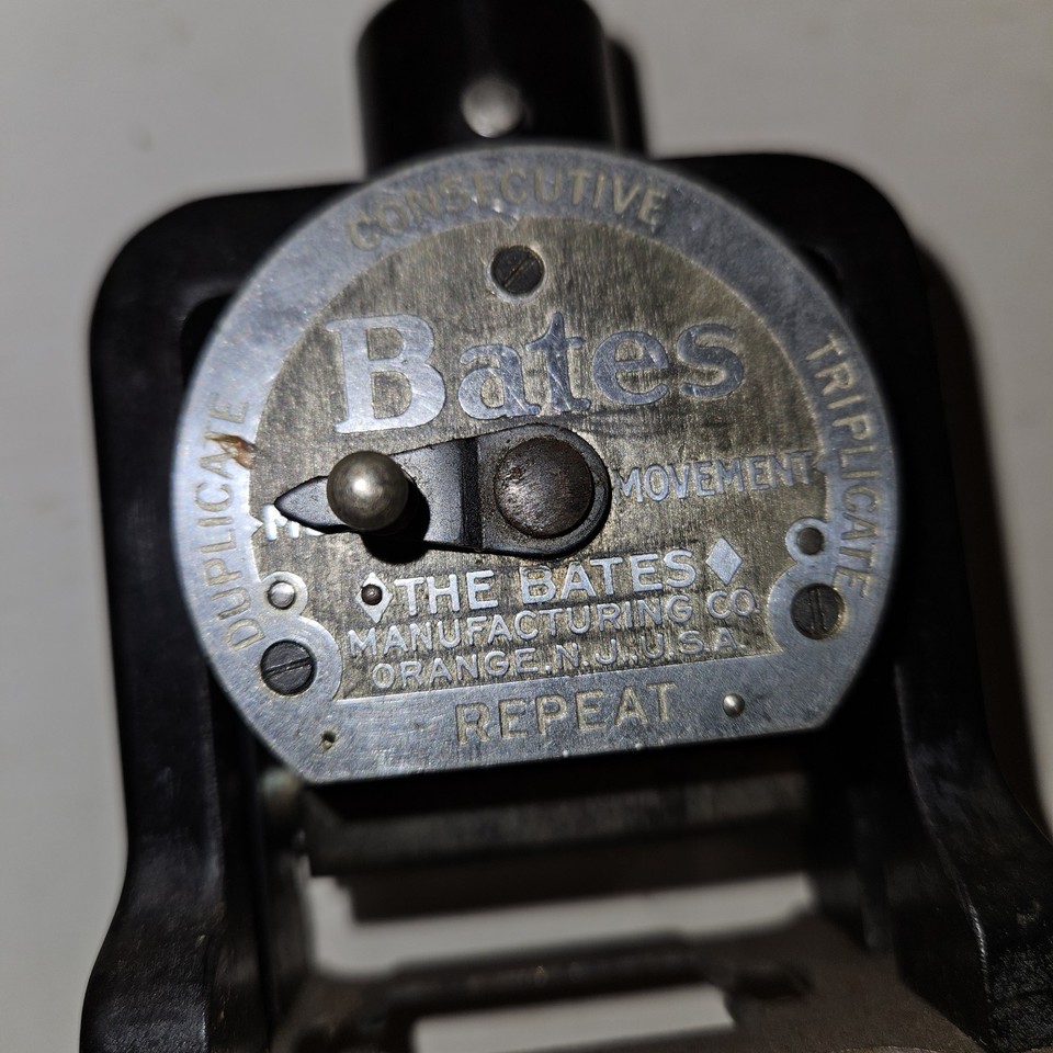 Vntg Bates Multiple Movement Numbering Machine Stamp, 6 Wheels Style G ...