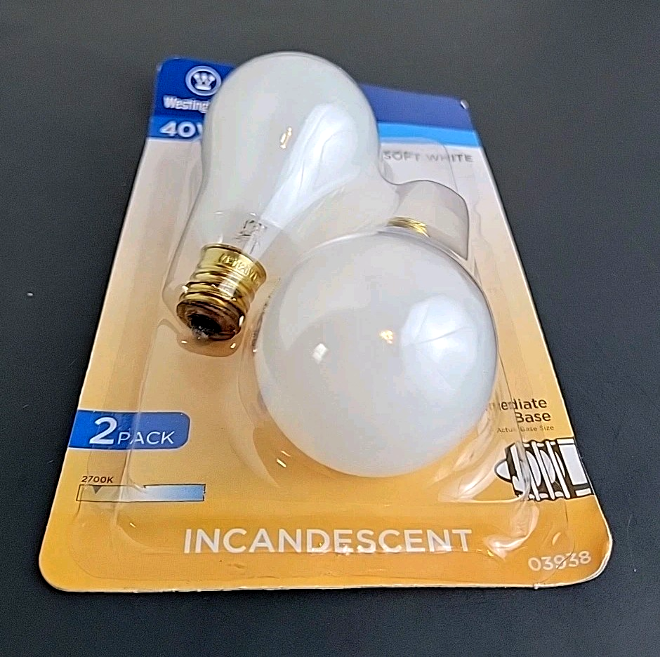 Westinghouse 40W CEILING FAN LIGHT BULBS (2pk) A15 Shape /E17 Base ...