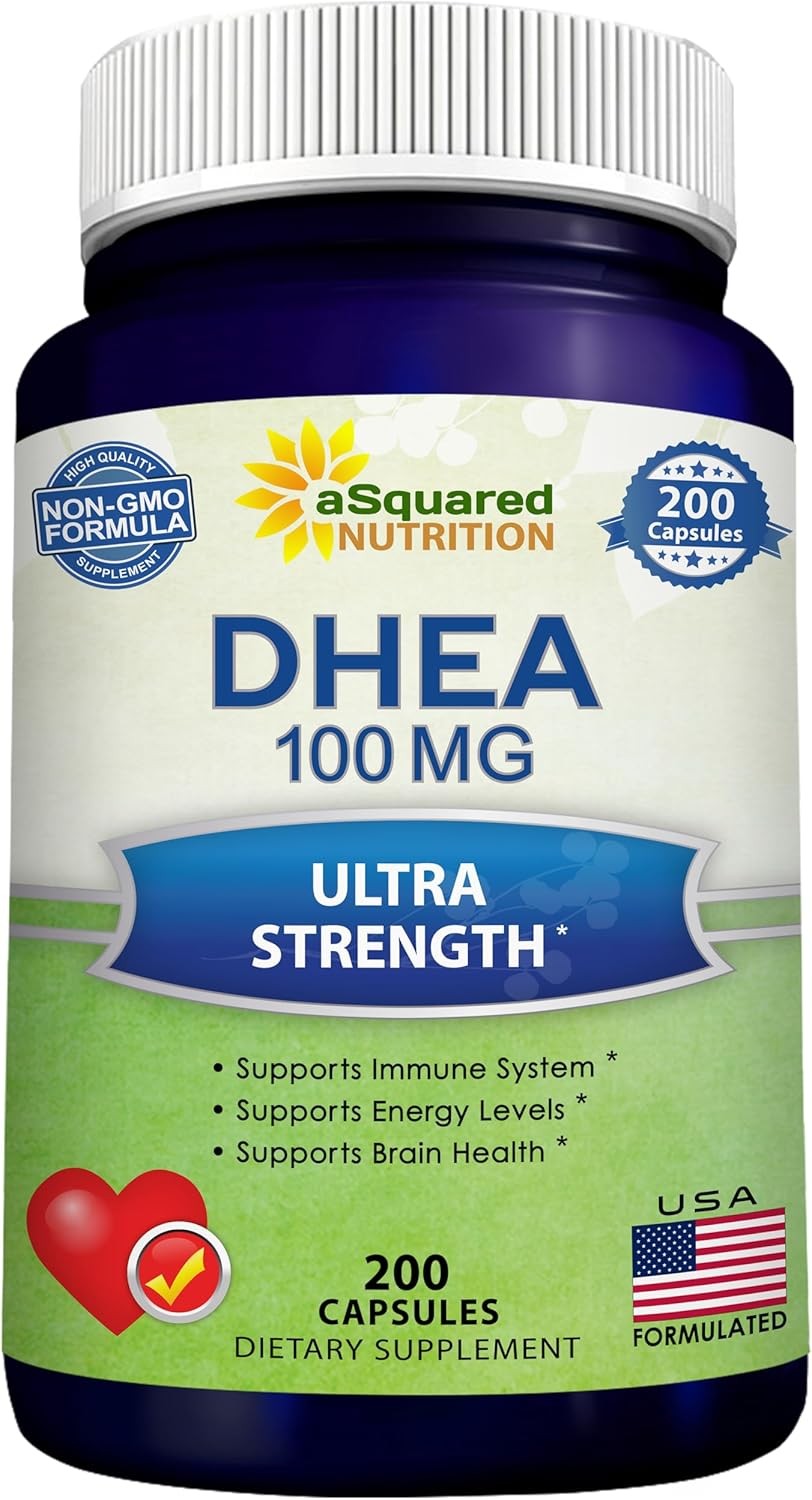 Pure DHEA 100mg Max Strength 200 Capsules to Promote Balanced Hormone ...