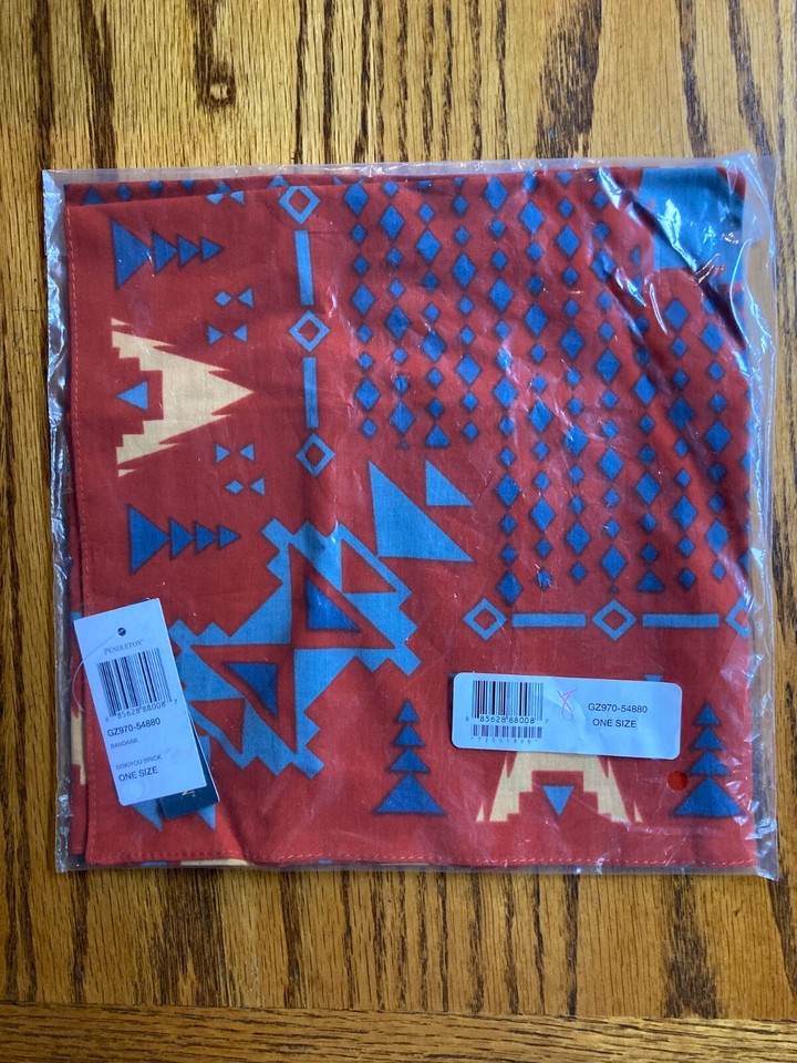 Multi Color PENDLETON Logo Aztec Print Bandana/ Scarf 24" X 24 ...