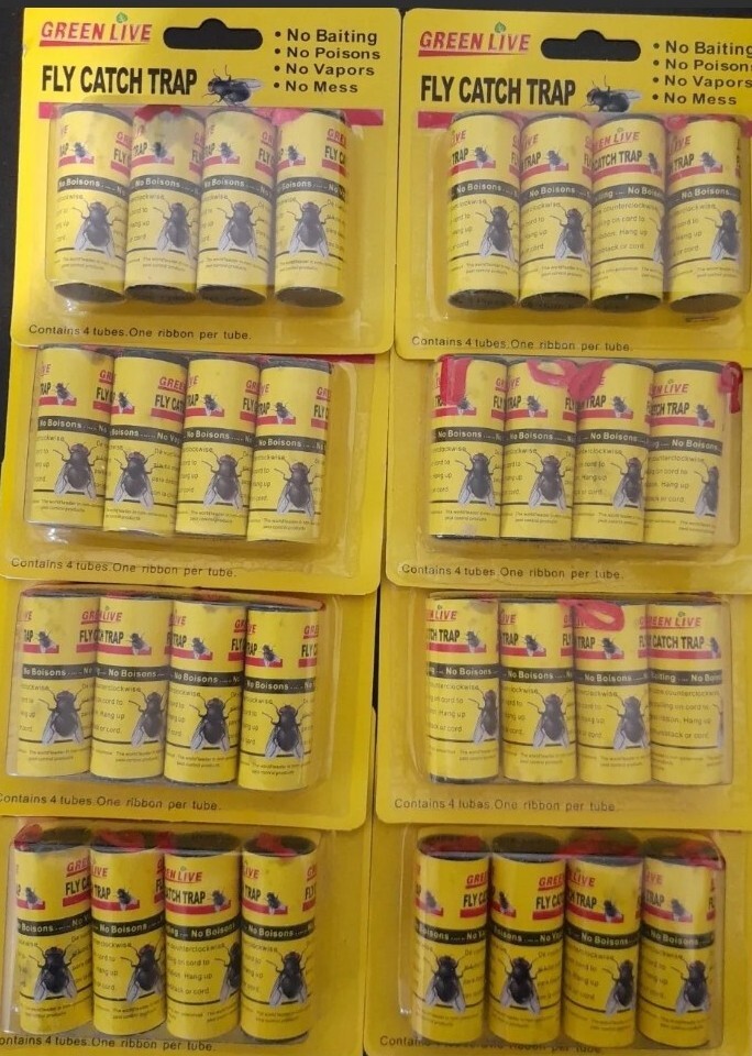 4-96 Rolls Sticky Fly Trap Glue Paper Insect Bug Catcher Strip Flies ...