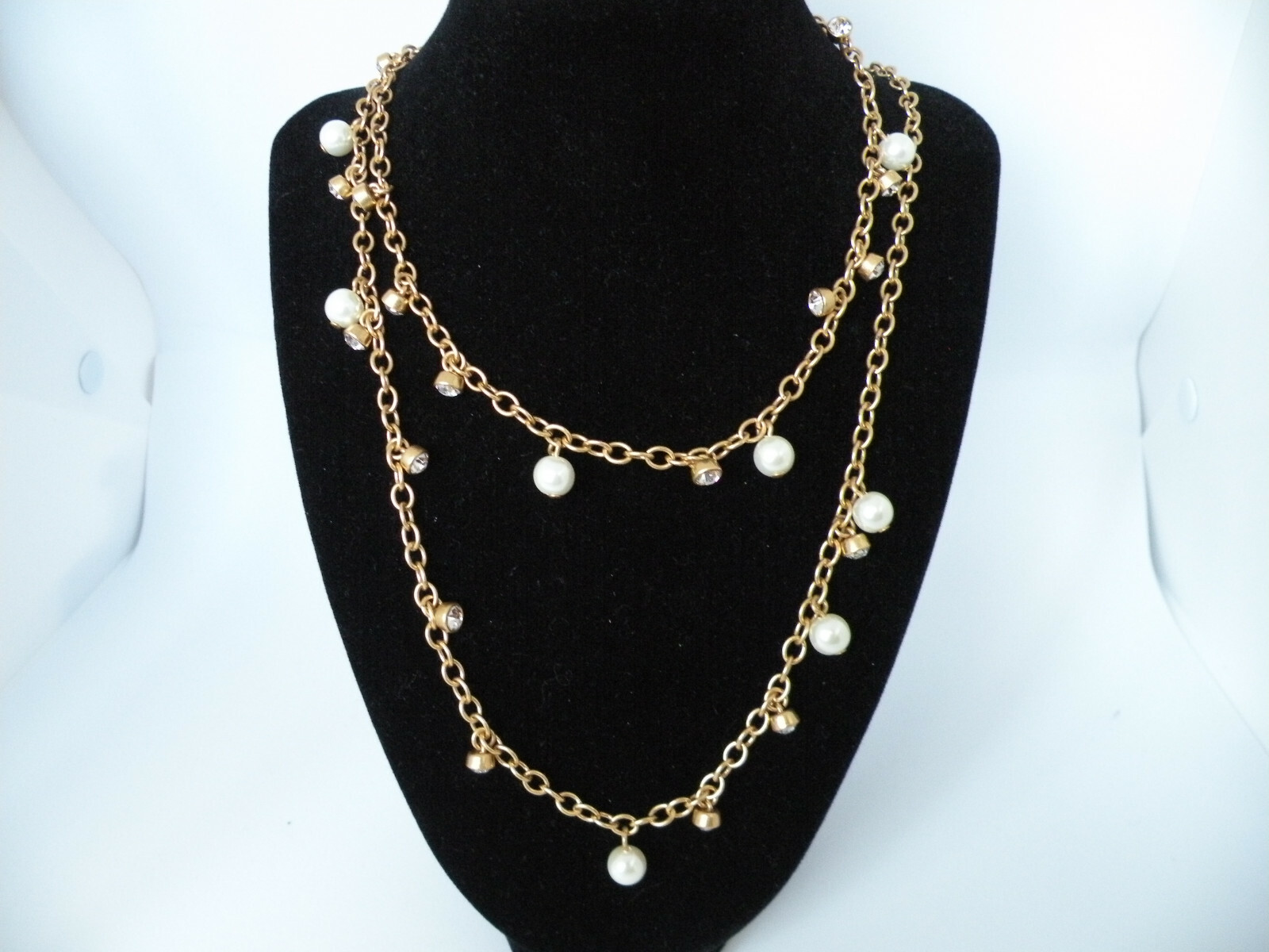 J Crew Authentic Long Rhinestone Crystals Gold Tone D… - Gem