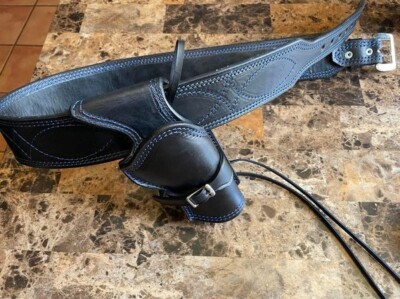 D.A.D CUSTOM LEATHER Fast Draw Plain Leather Gun Gunfighter stitching ...