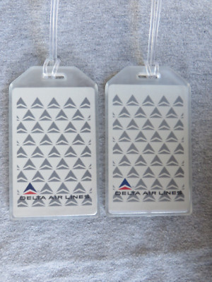 VINTAGE DELTA AIRLINES LUGGAGE TAGS - 2-TAG SET - INVERSE - BAG NAME ...