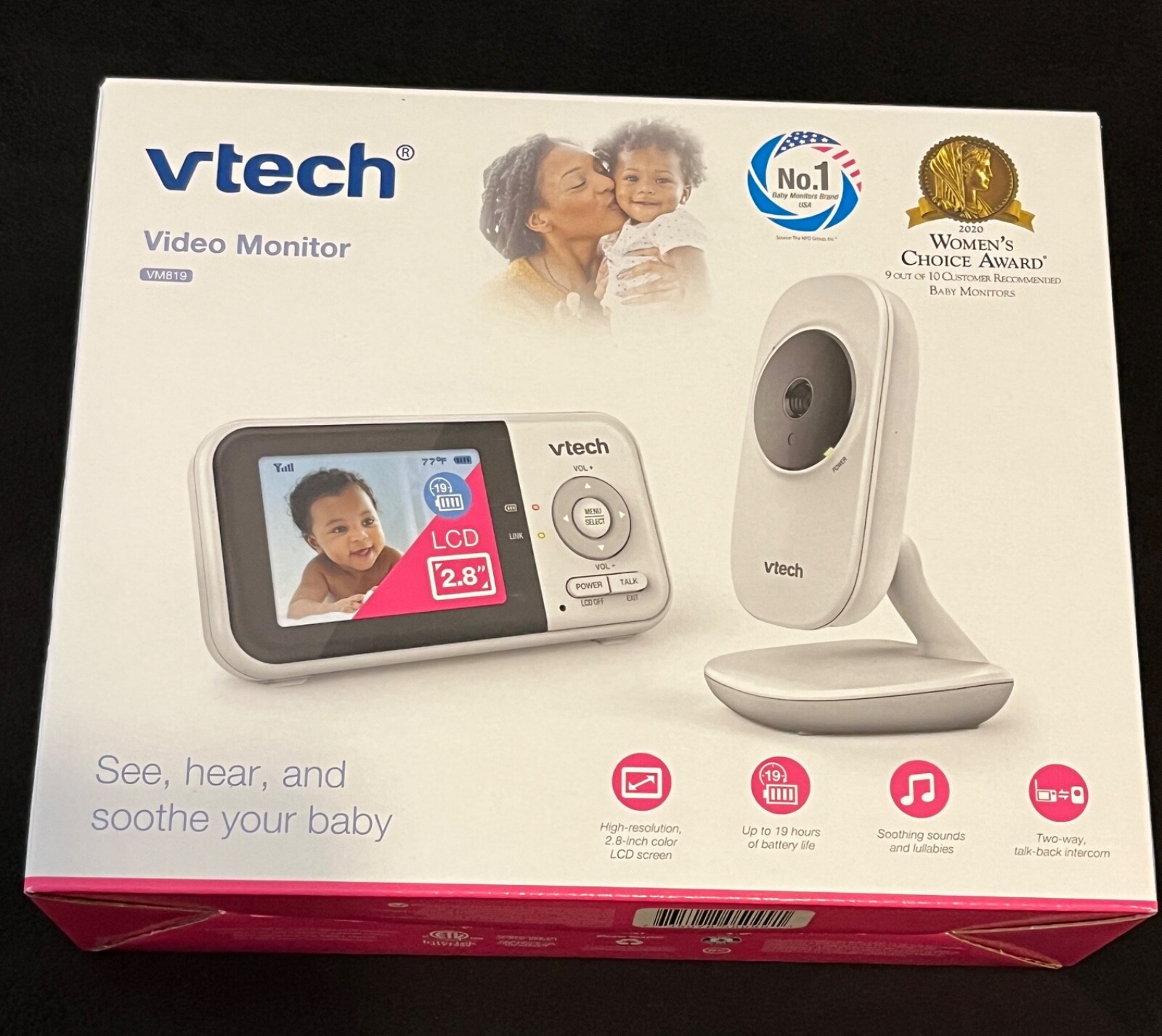 VTech VM819 Video Baby Monitor With 19hour Battery Life 1000ft Long ...