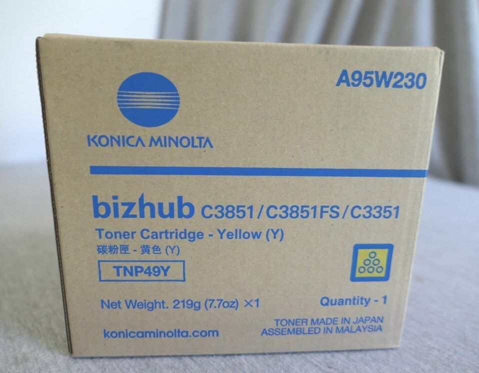 NEW Genuine Konica Minolta TNP49 Magenta Yellow Bizhub C3851 Toner ...