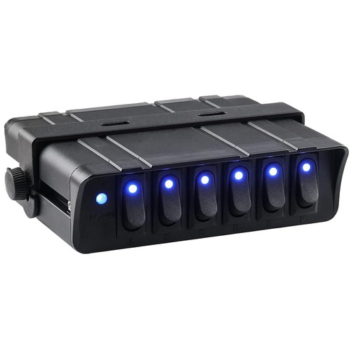 6 Gang 12V DC 40A On/Off Rocker Switch Panel Control Box for Jeep Auto ...