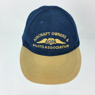 AOPA Aircraft Owners Pilots Association Blue Baseball Hat Cap Strapback ...