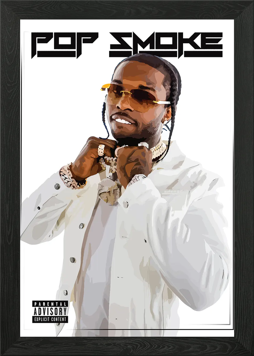 Pop Smoke Framed Wall Art Poster Canvas Print Picture | eBay UK