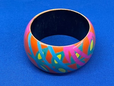Bangle Bracelet Boho Wood Hand Painted Bracelet For Women | eBay