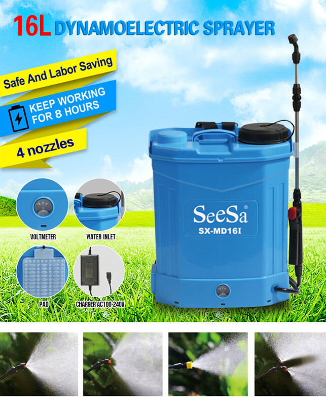 SeeSa Electric 16L Weed Garden Sprayer Rechargeable Backpack Farm Pump ...