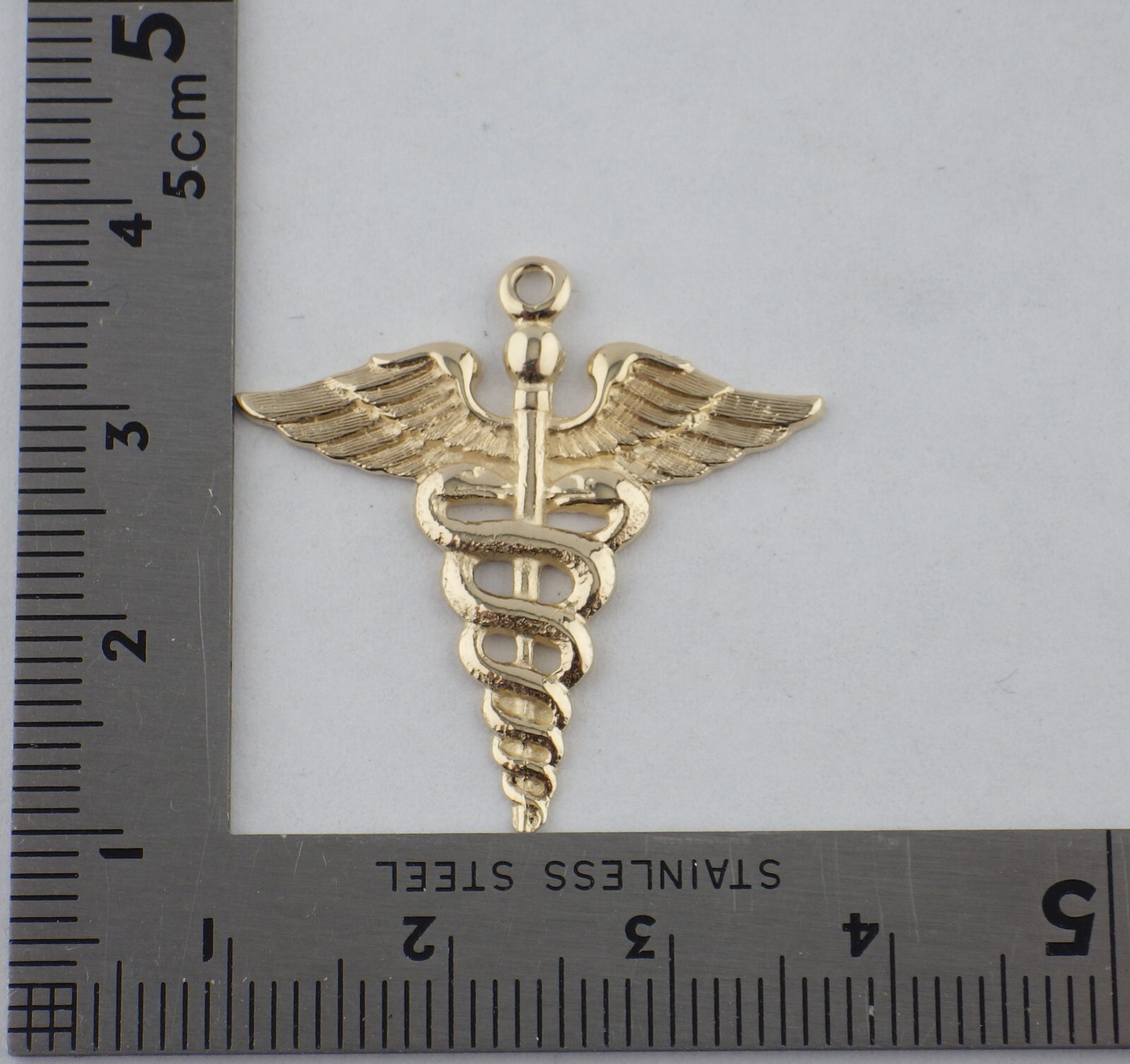 14K Yellow Gold Caduceus Symbol of Medicine Pendant 2… - Gem